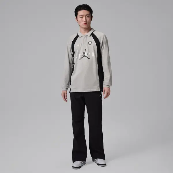 JORDAN Flight Long-sleeve Polo Jersey - Grey