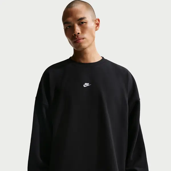 Nike Sportswear Club Oversized French Terry Crew-neck Sweatshirt - Black