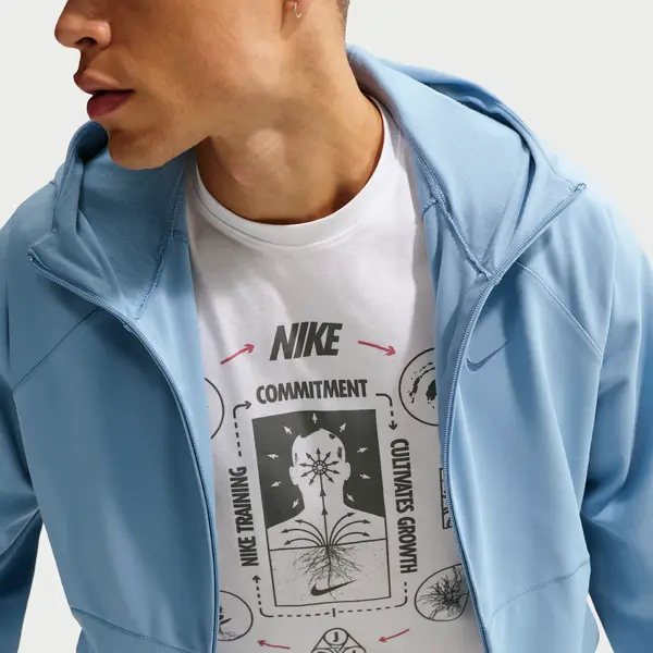Nike Nanoknit Dri-fit Uv Protection Full-zip Performance Hoodie - Blue