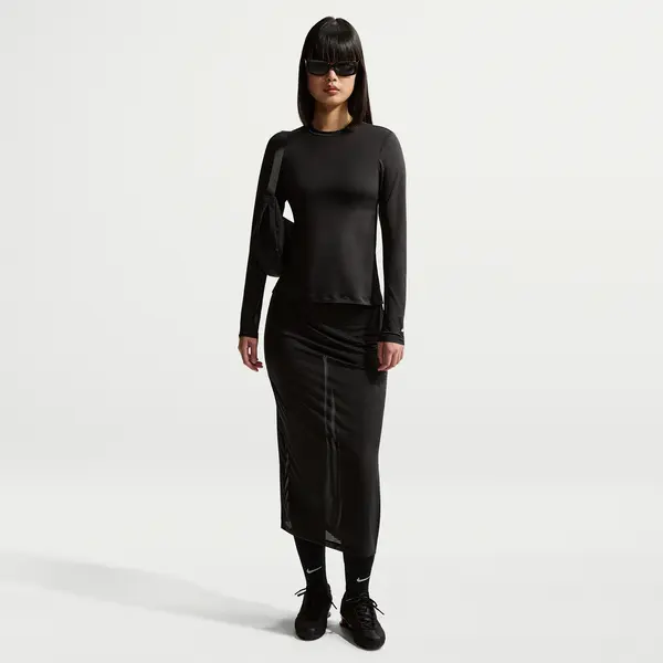 Nike Sportswear Slim Sheer Midi Skirt - Black