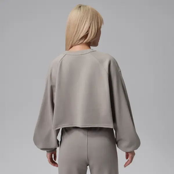 JORDAN Flight Fleece Mod-crop Crew-neck Sweatshirt - Grey