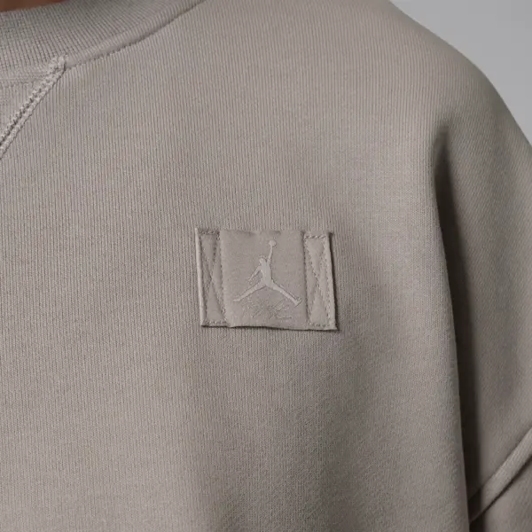 JORDAN Flight Fleece Mod-crop Crew-neck Sweatshirt - Grey