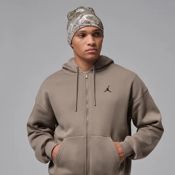 JORDAN Brooklyn Fleece Oversized Full-zip Hoodie - Grey
