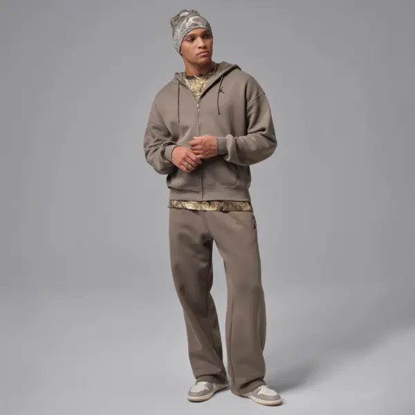 JORDAN Brooklyn Fleece Oversized Full-zip Hoodie - Grey