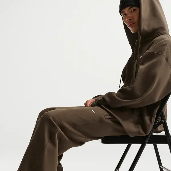 Nike Solo Swoosh Cuffed Fleece Pants - Brown