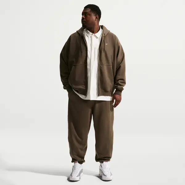 Nike Solo Swoosh Cuffed Fleece Pants - Brown