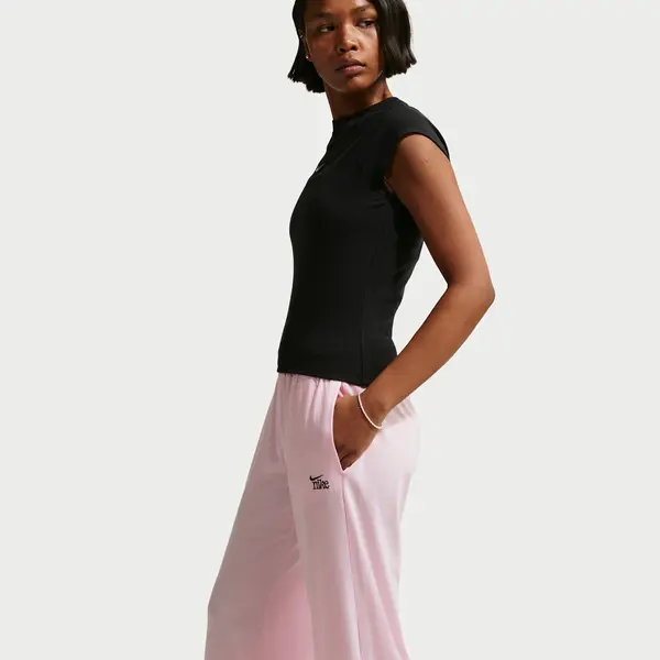 Nike Sportswear Chill Knit Mid-rise Lightweight Open-hem Pants - Pink