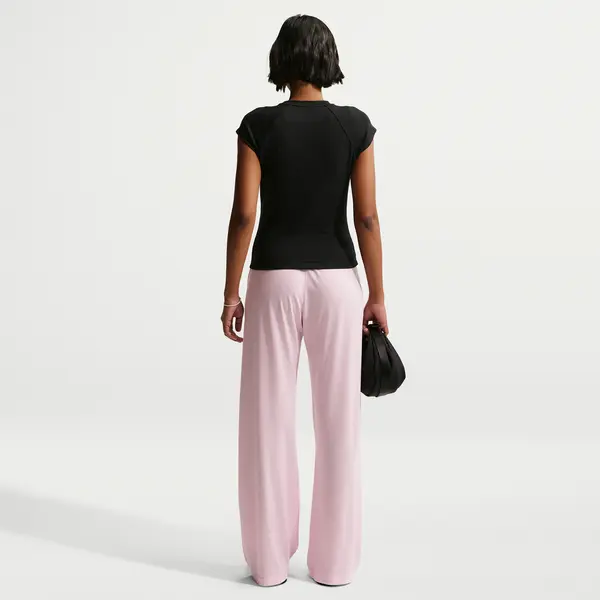 Nike Sportswear Chill Knit Mid-rise Lightweight Open-hem Pants - Pink