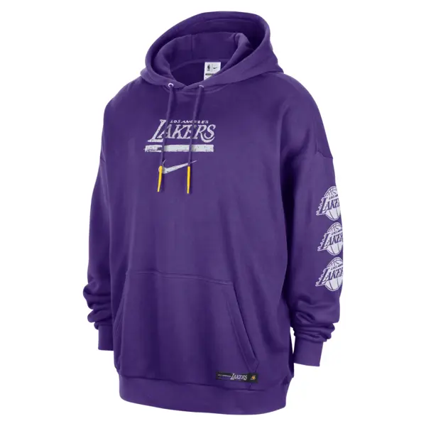 Nike Los Angeles Lakers Courtside Jordan Nba Club Premium Pullover Hoodie - Purple