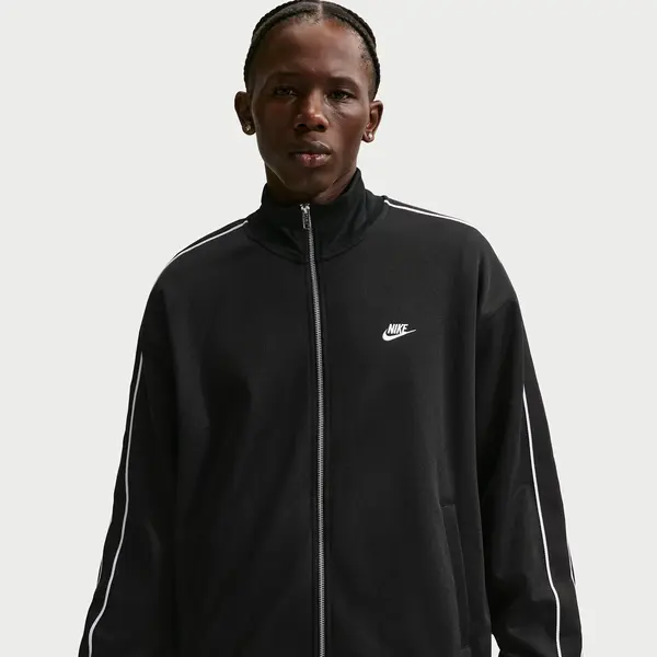 Nike Sportswear Club Oversized Knit Track Jacket - Black