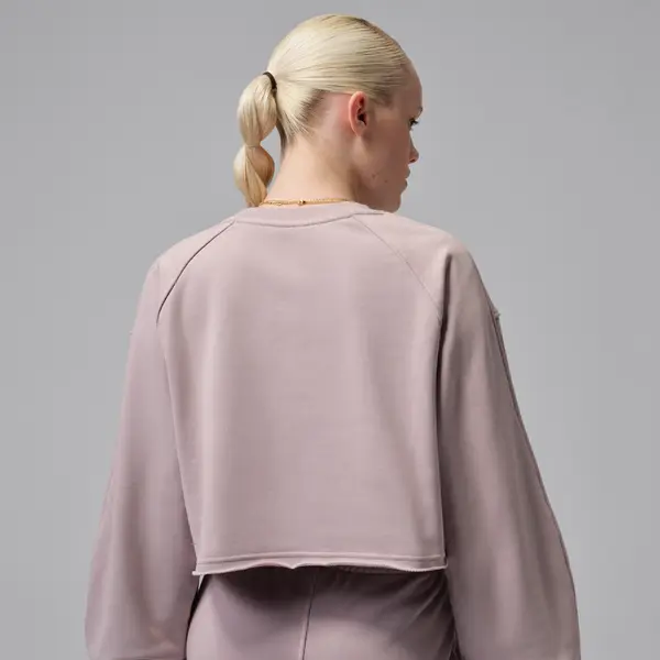 JORDAN Flight Fleece Mod-crop Crew-neck Sweatshirt - Pink