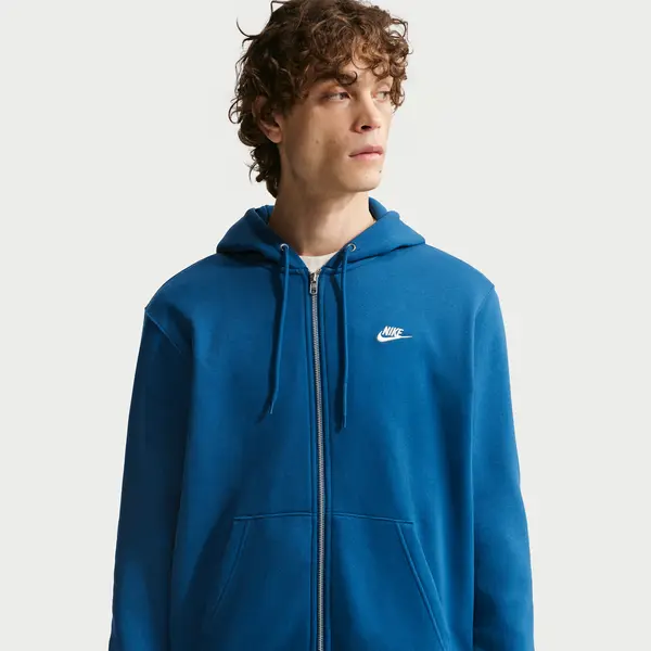 Nike Club Full-zip Fleece Hoodie - Blue