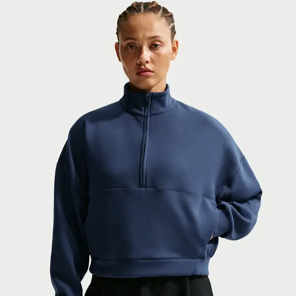 Nike 24.7 Impossiblysoft Dri-fit Oversized 1/2-zip Top - Blue