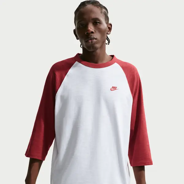 Nike Club 3/4-sleeve Raglan Top - Red