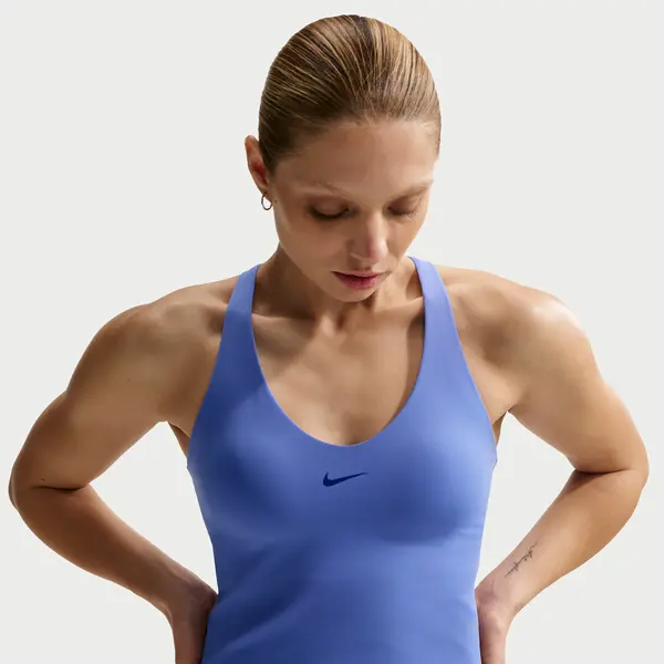 Nike Universa Medium-support Padded Sports Bra Tank Top - Blue