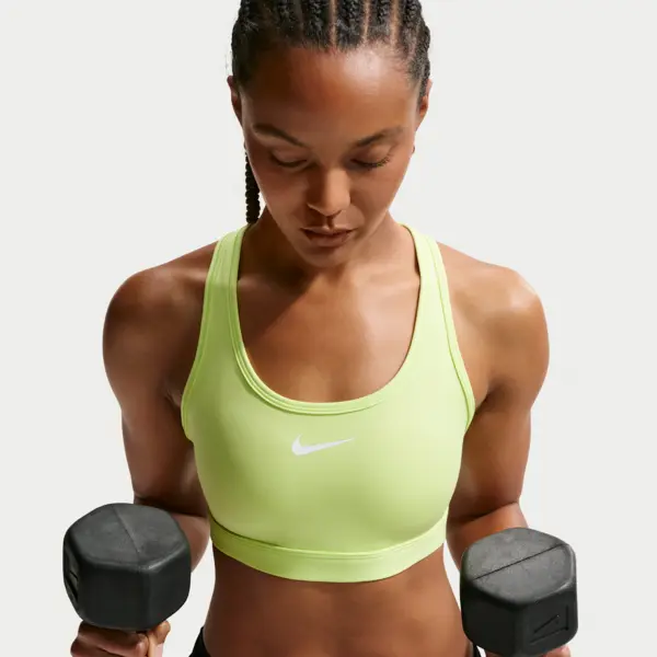 Nike Swoosh Medium-support Padded Sports Bra - Yellow