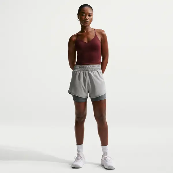 Nike One Dri-fit High-waisted 3" 2-in-1 Shorts - Grey
