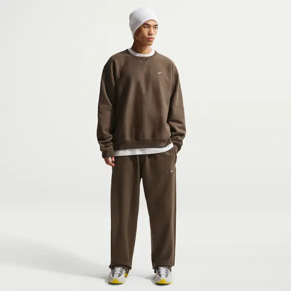 Nike Solo Swoosh Fleece Open-hem Pants - Brown