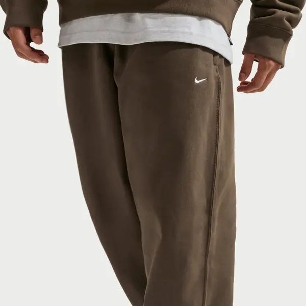 Nike Solo Swoosh Fleece Open-hem Pants - Brown