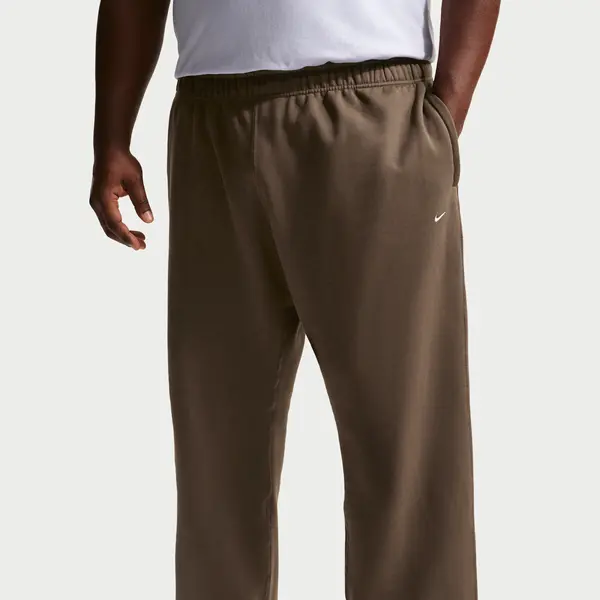 Nike Solo Swoosh Fleece Open-hem Pants - Brown