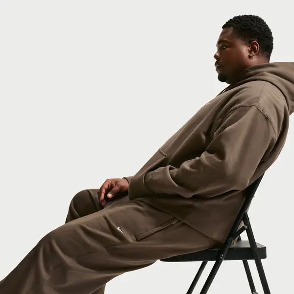 Nike Solo Swoosh Fleece Open-hem Pants - Brown