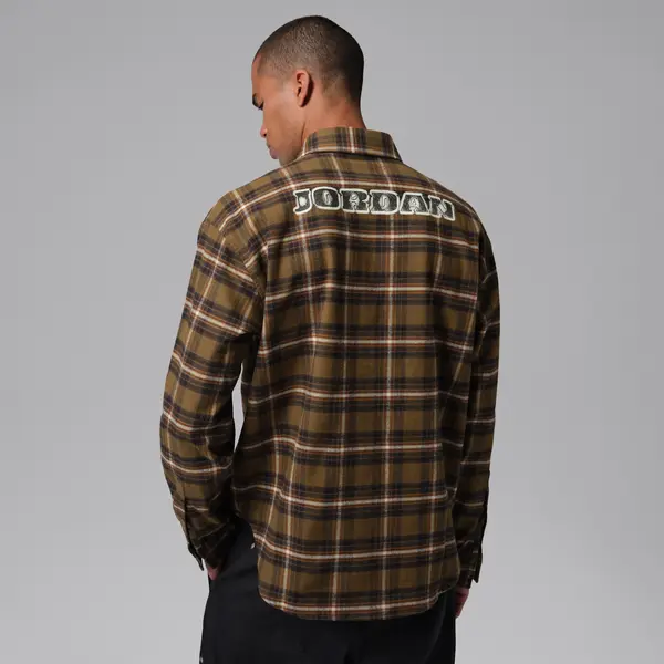 JORDAN Graphic Plaid Flannel Long Sleeve Shirt