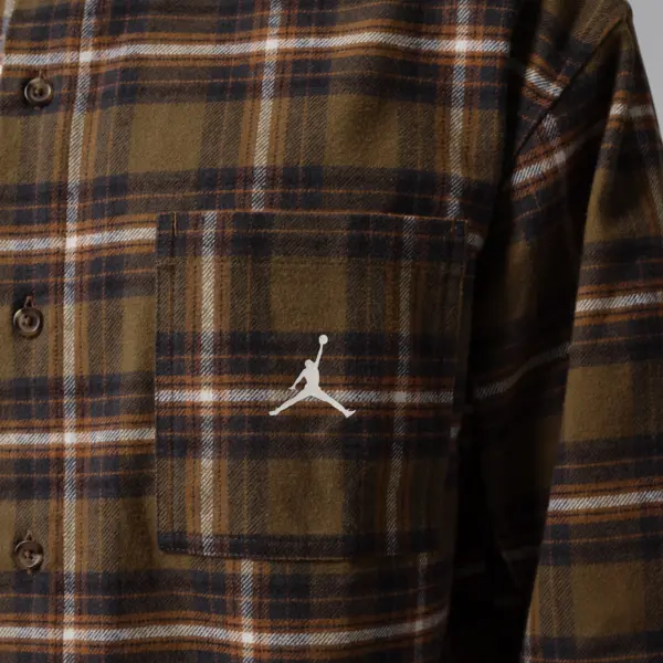 JORDAN Graphic Plaid Flannel Long Sleeve Shirt