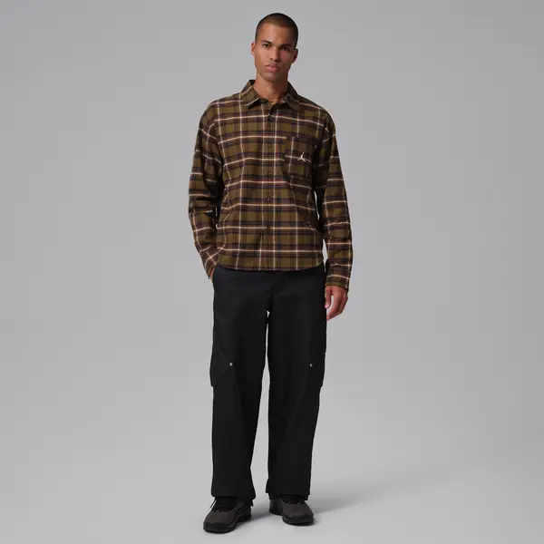 JORDAN Graphic Plaid Flannel Long Sleeve Shirt