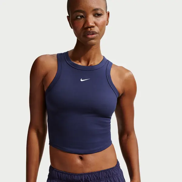 Nike Dri-fit Cropped Tank Top - Blue