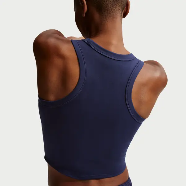 Nike Fitted Dri-fit Cropped Tank Top - Blue