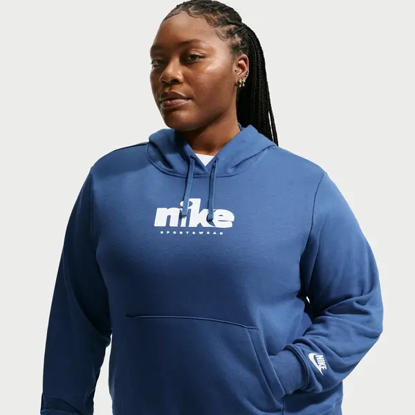 Nike Sportswear Club Fleece Graphic Pullover Hoodie - Blue