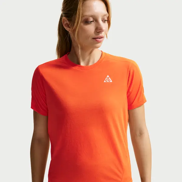 Nike Dri-fit Short-sleeve Trail Running Top - Orange