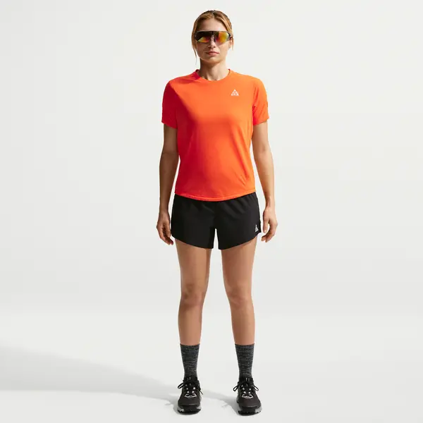 Nike Dri-fit Short-sleeve Trail Running Top - Orange