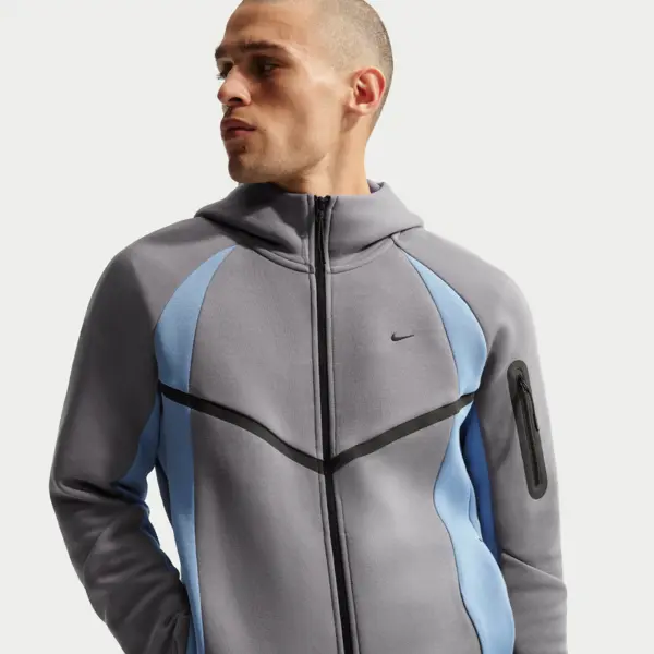 Nike Tech Color-block Full-zip Fleece Windrunner Jacket - Black