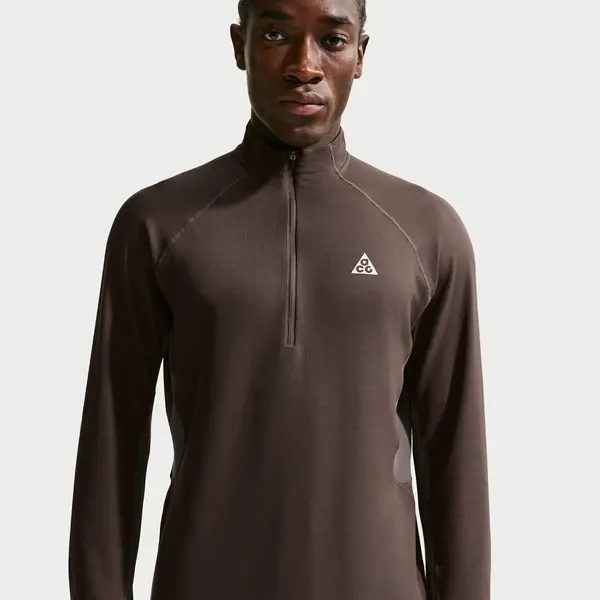 Nike Acg Dri-fit Mid-layer 1/4-zip Trail Running Top - Brown