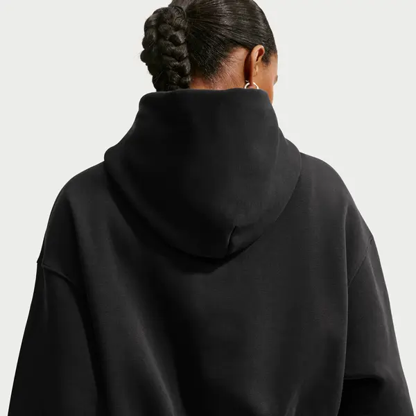 Nike Sportswear Phoenix Fleece Oversized Cropped Henley Hoodie - Black