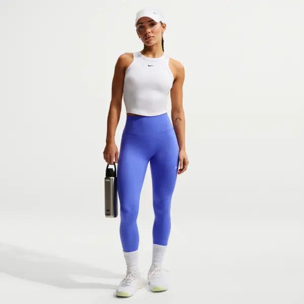 Nike Fitted Dri-fit Cropped Tank Top - White