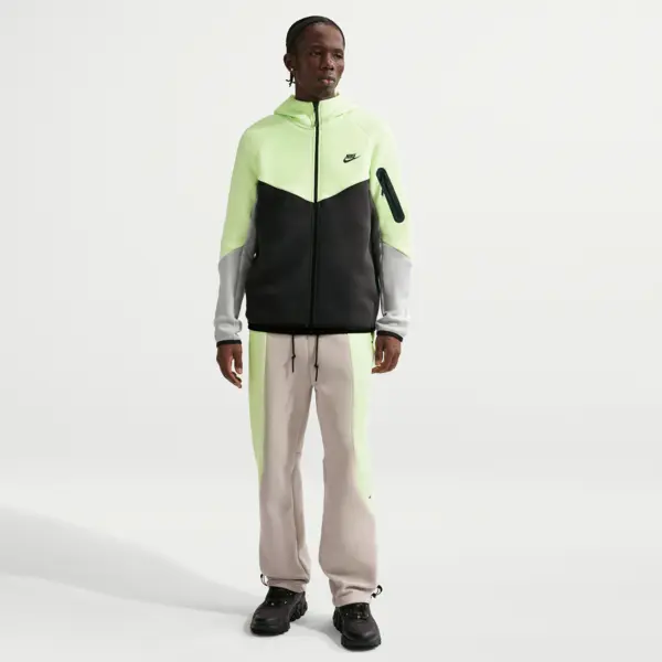 Nike Tech Color-block Open-hem Fleece Pants - Brown