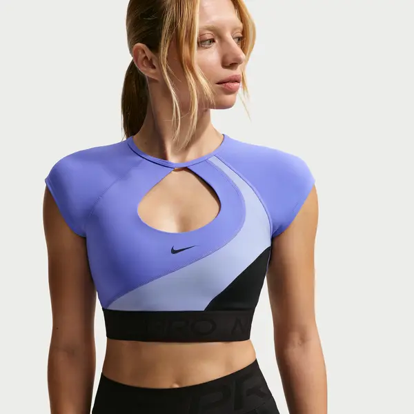 Nike Pro Sculpt Medium-support Padded Short-sleeve Sports Bra - Black