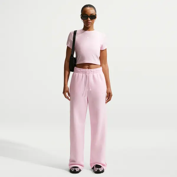 Nike Sportswear Phoenix Fleece High-waisted Wide-leg Pants - Pink