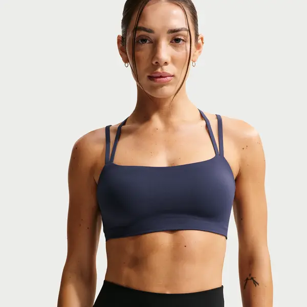 Nike Zenvy Strappy Light-support Padded Sports Bra - Blue