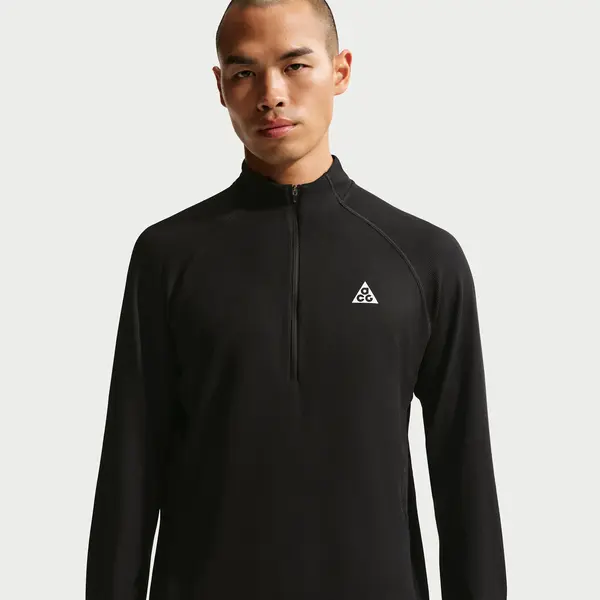 Nike Acg Dri-fit Mid-layer 1/4-zip Trail Running Top - Black