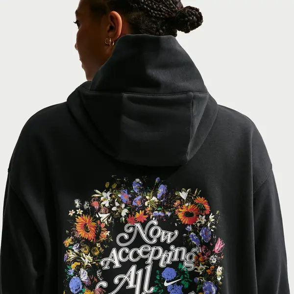 Nike Phoenix Fleece Oversized Pullover Basketball Hoodie - Black