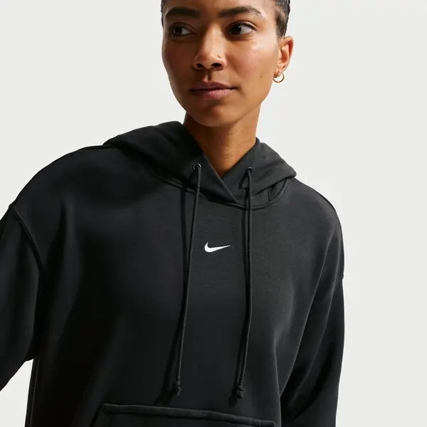 Nike Phoenix Fleece Oversized Pullover Basketball Hoodie - Black