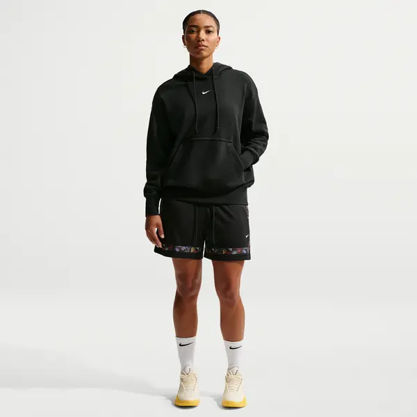 Nike Phoenix Fleece Oversized Pullover Basketball Hoodie - Black