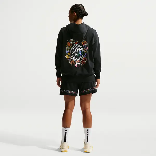 Nike Phoenix Fleece Oversized Pullover Basketball Hoodie - Black