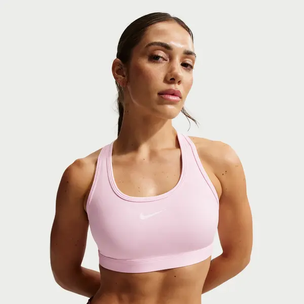 Nike Swoosh Medium-support Padded Sports Bra - Pink