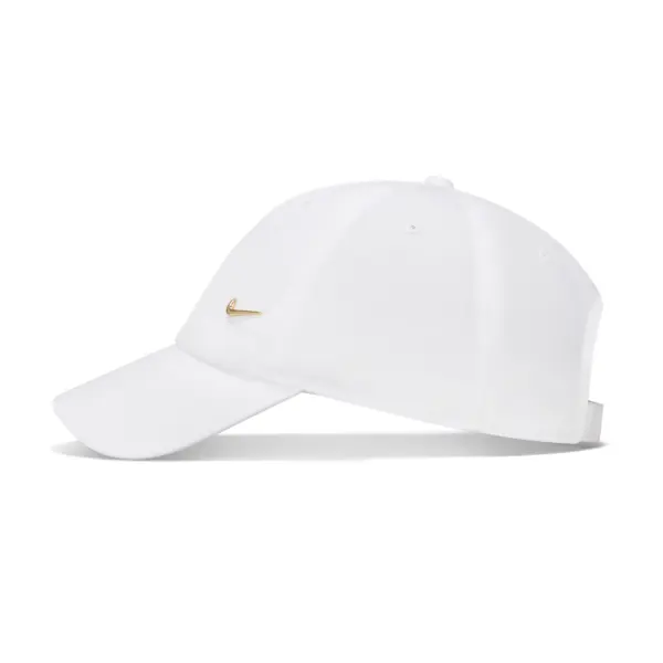 Nike Dri-fit Club Unstructured Metal Swoosh Cap - White