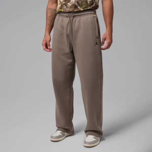 JORDAN Brooklyn Fleece Oversized Open-hem Pants - Grey