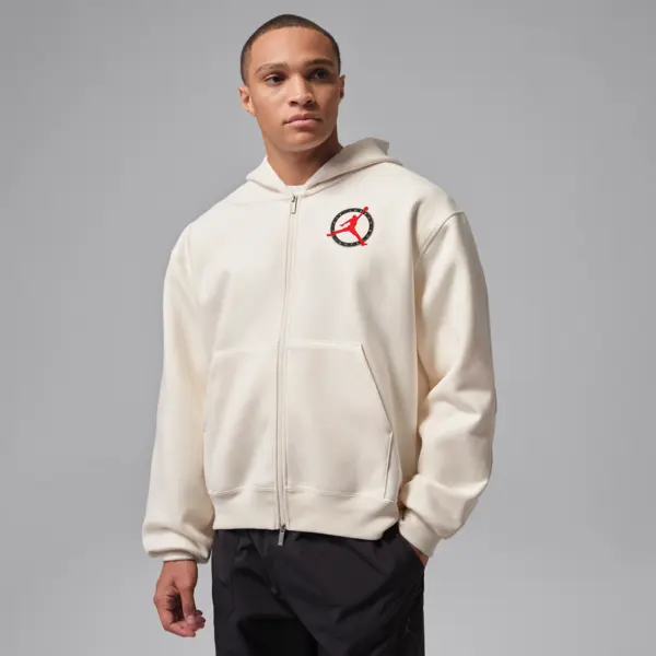 JORDAN Flight Club Fleece Full-zip Knit Sweatshirt - Brown